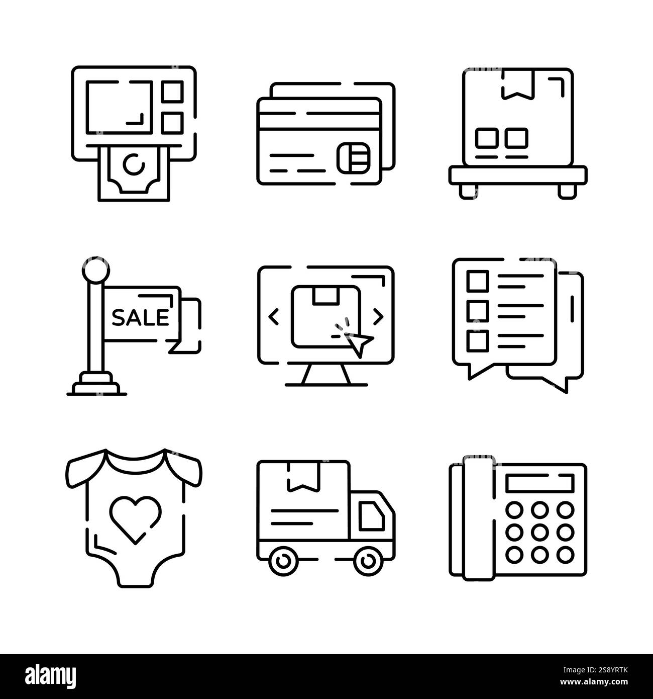 Take a look at this creatively crafted shopping and commerce icons set Stock Vector Image & Art ...