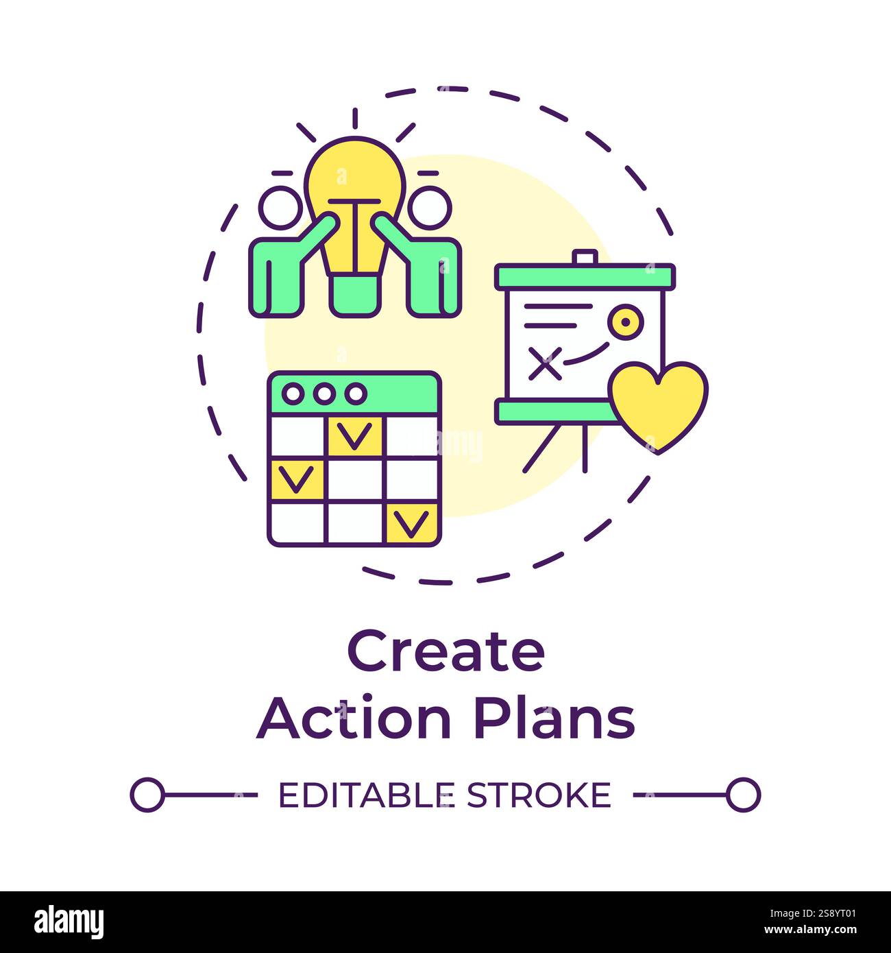 Create action plans multi color concept icon Stock Vector Image & Art ...