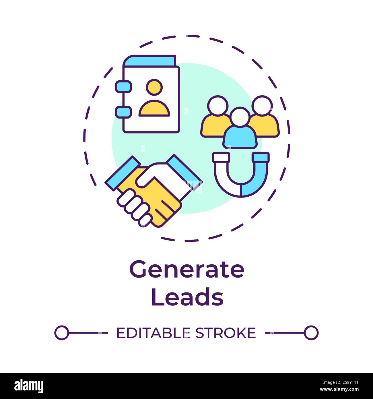 Generate leads multi color concept icon Stock Vector Image & Art - Alamy