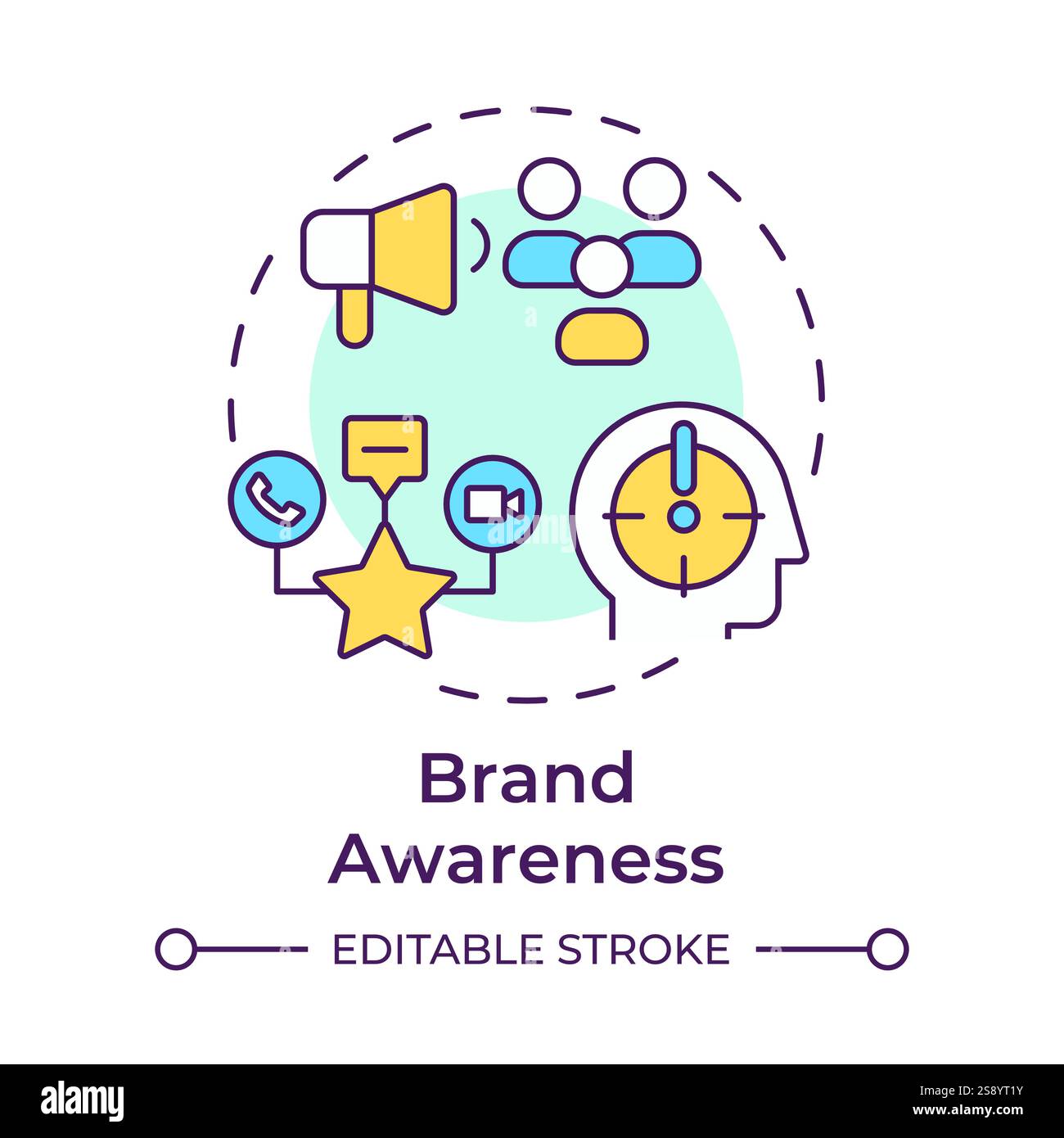 Brand awareness multi color concept icon Stock Vector Image & Art - Alamy