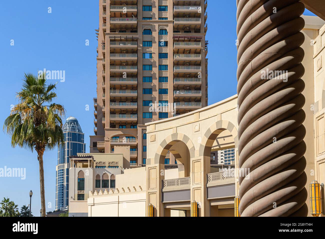Doha, Qatar - January 4, 2025: Modern high-rise buildings harmoniously ...