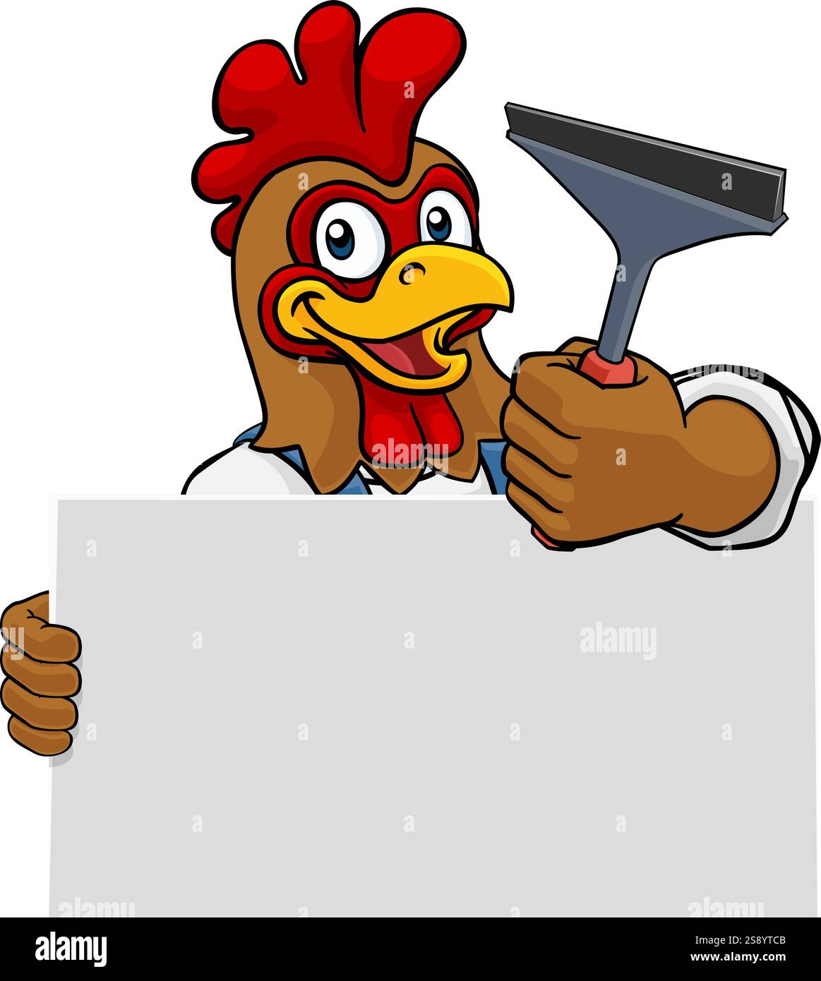 Window Cleaner Chicken Rooster Car Wash Mascot Stock Vector Image & Art ...