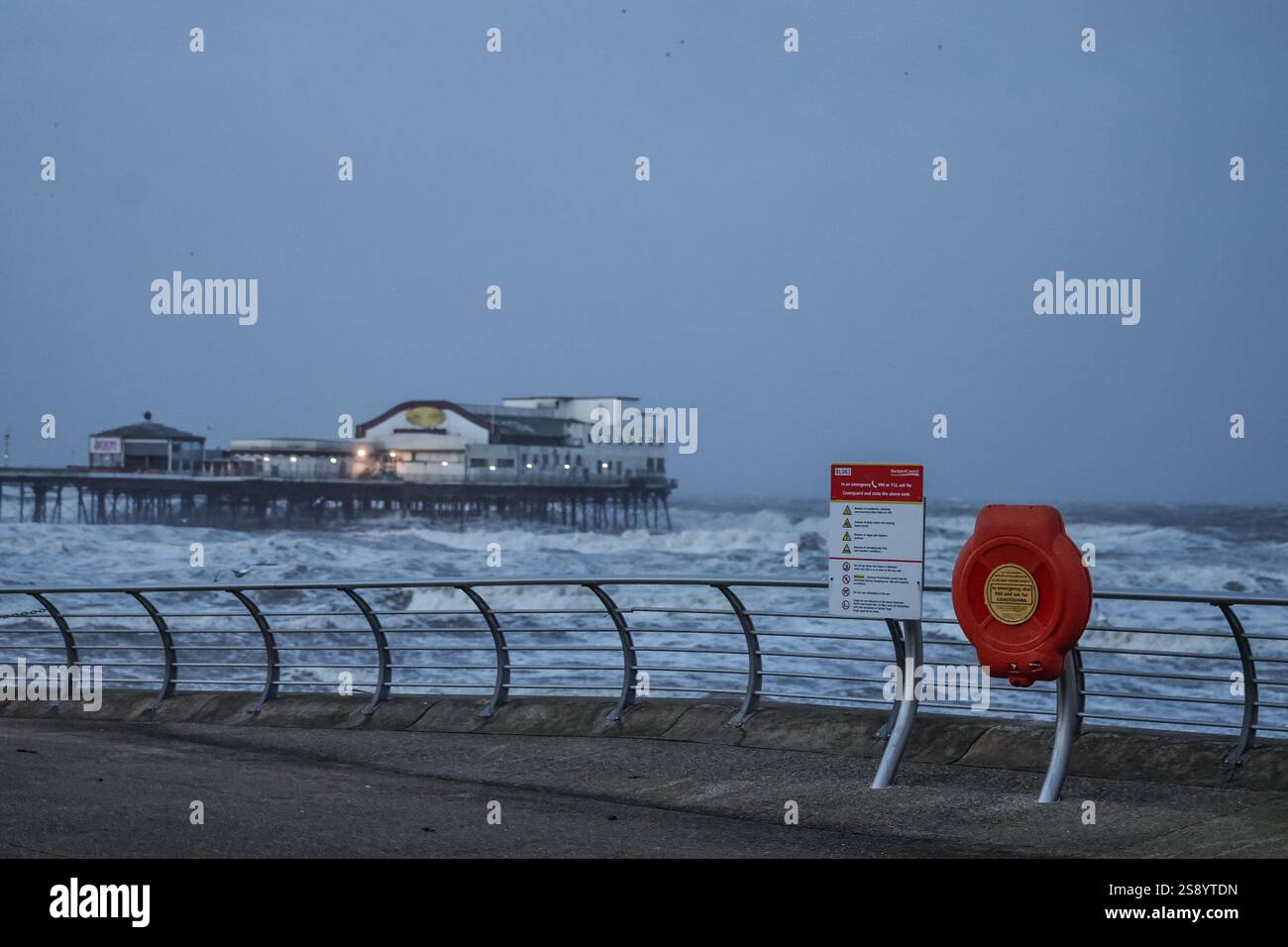 Storm Éowyn batters Blackpool Promenade after a Amber warning of wind ...