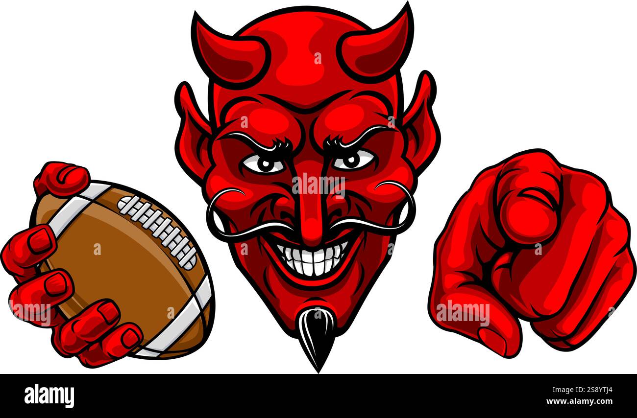 Devil Football Ball Sport Team Mascot Illustration Stock Vector Image ...