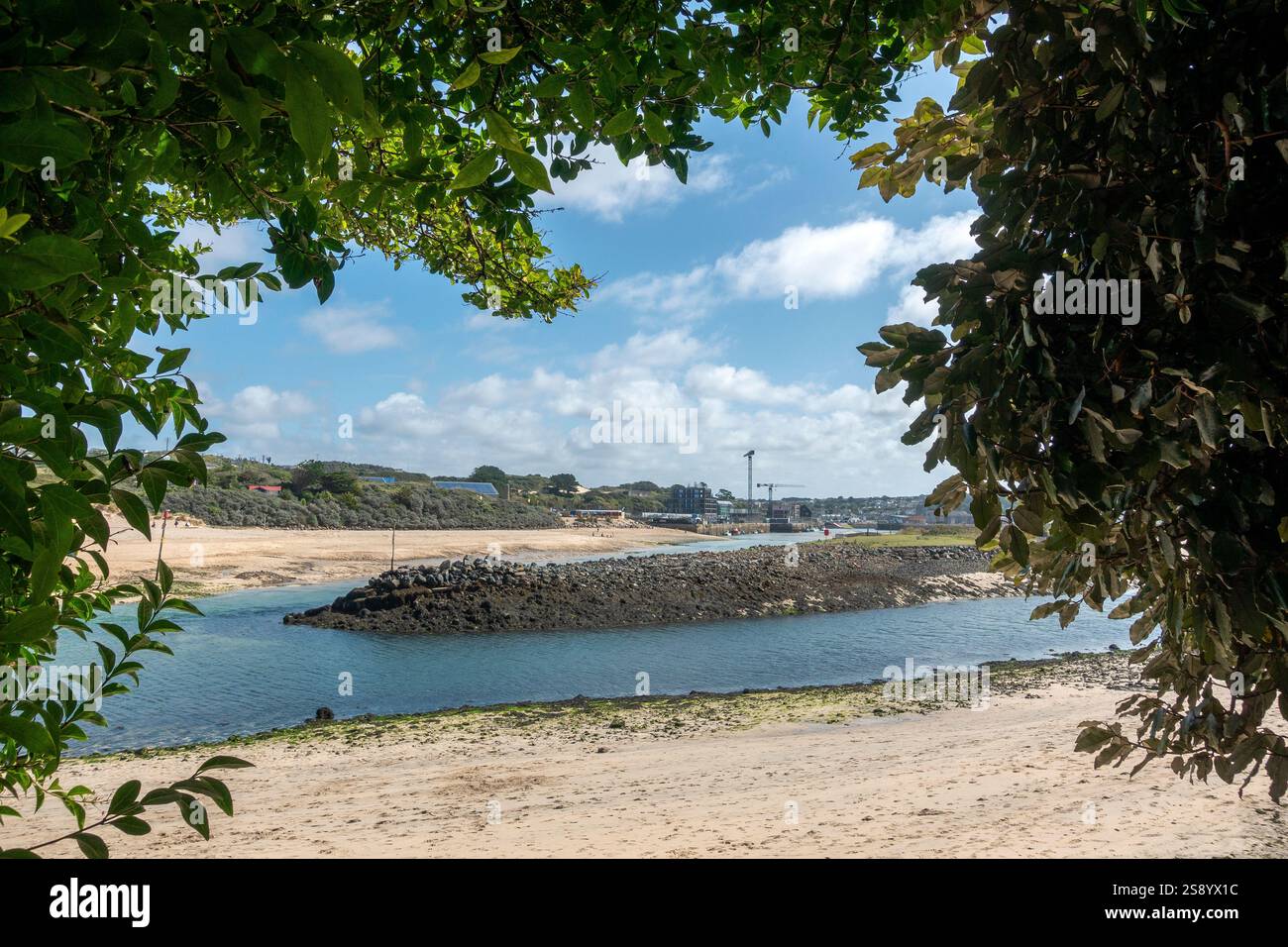 View from Lelant across Hayle River estuary with its stunning tidal ...