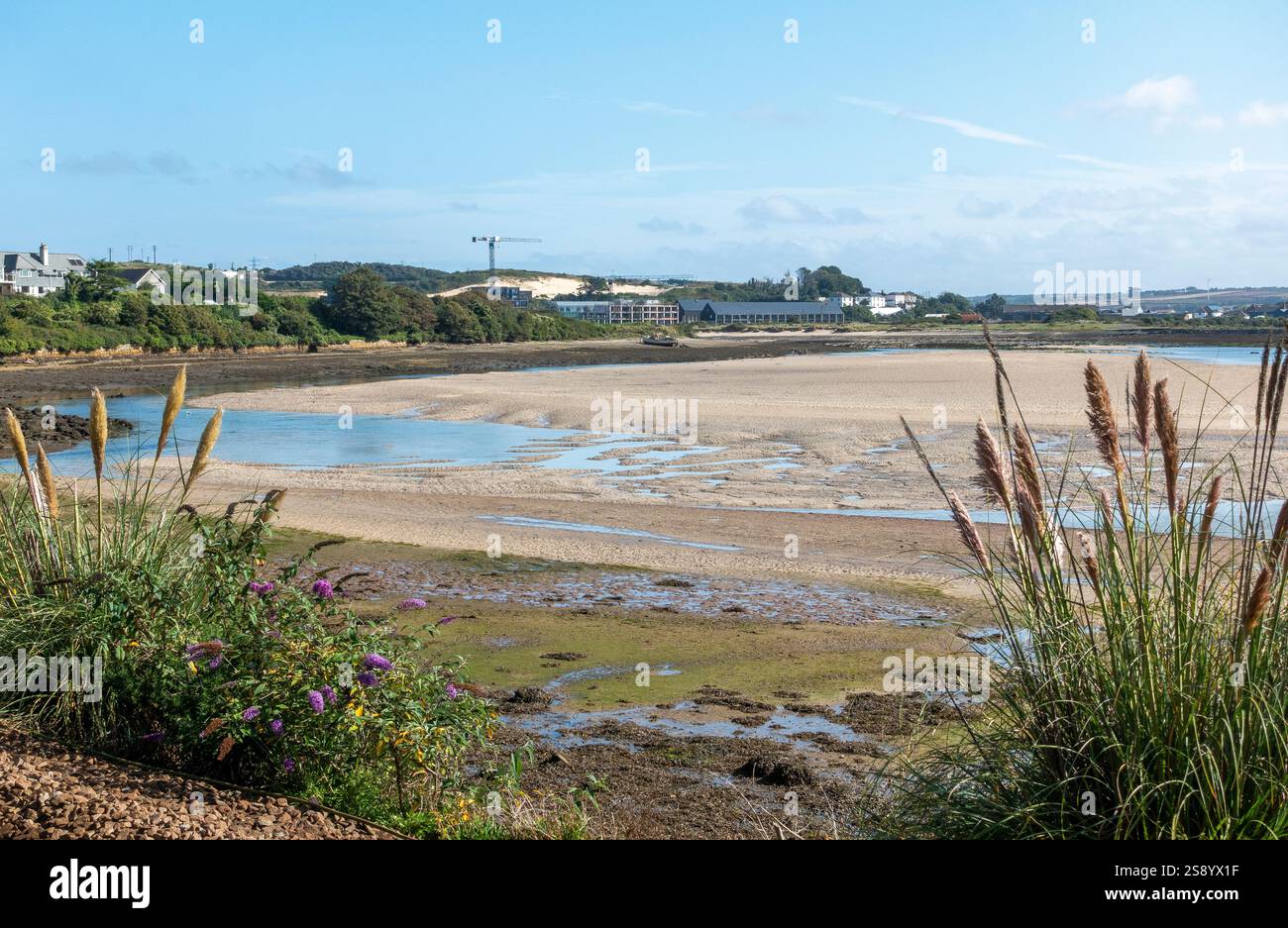 View from Lelant across Hayle River estuary with its stunning tidal ...