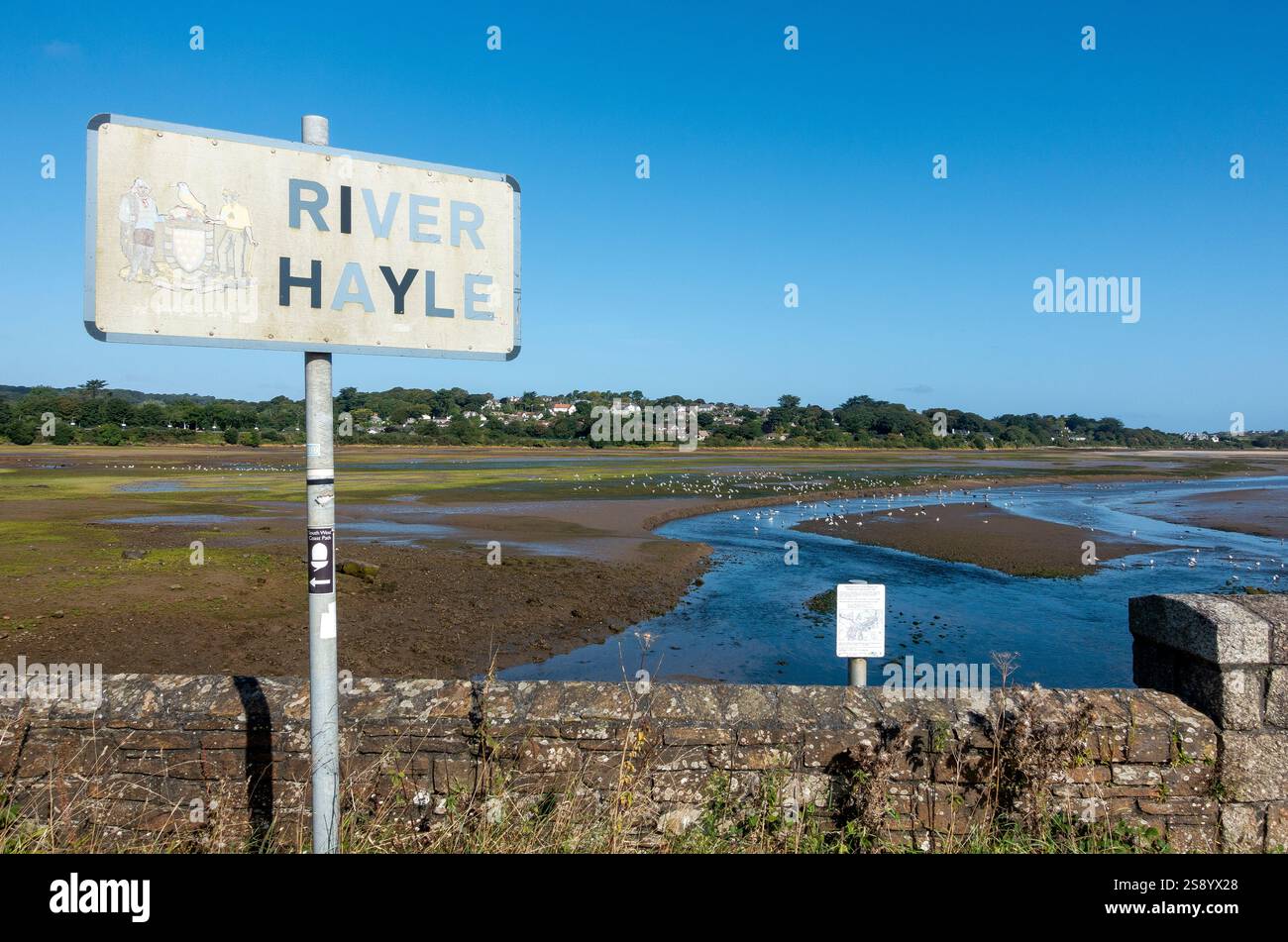 The beautiful landscape of Hayle estuary in Hayle, Cornwall, England ...
