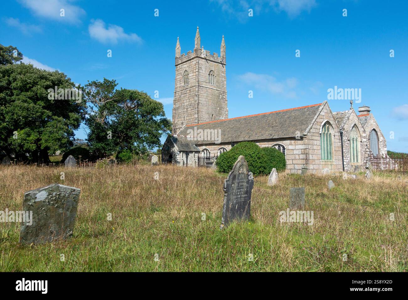 The historic St Uny's Church along the Camino de Santiago pathway the ...