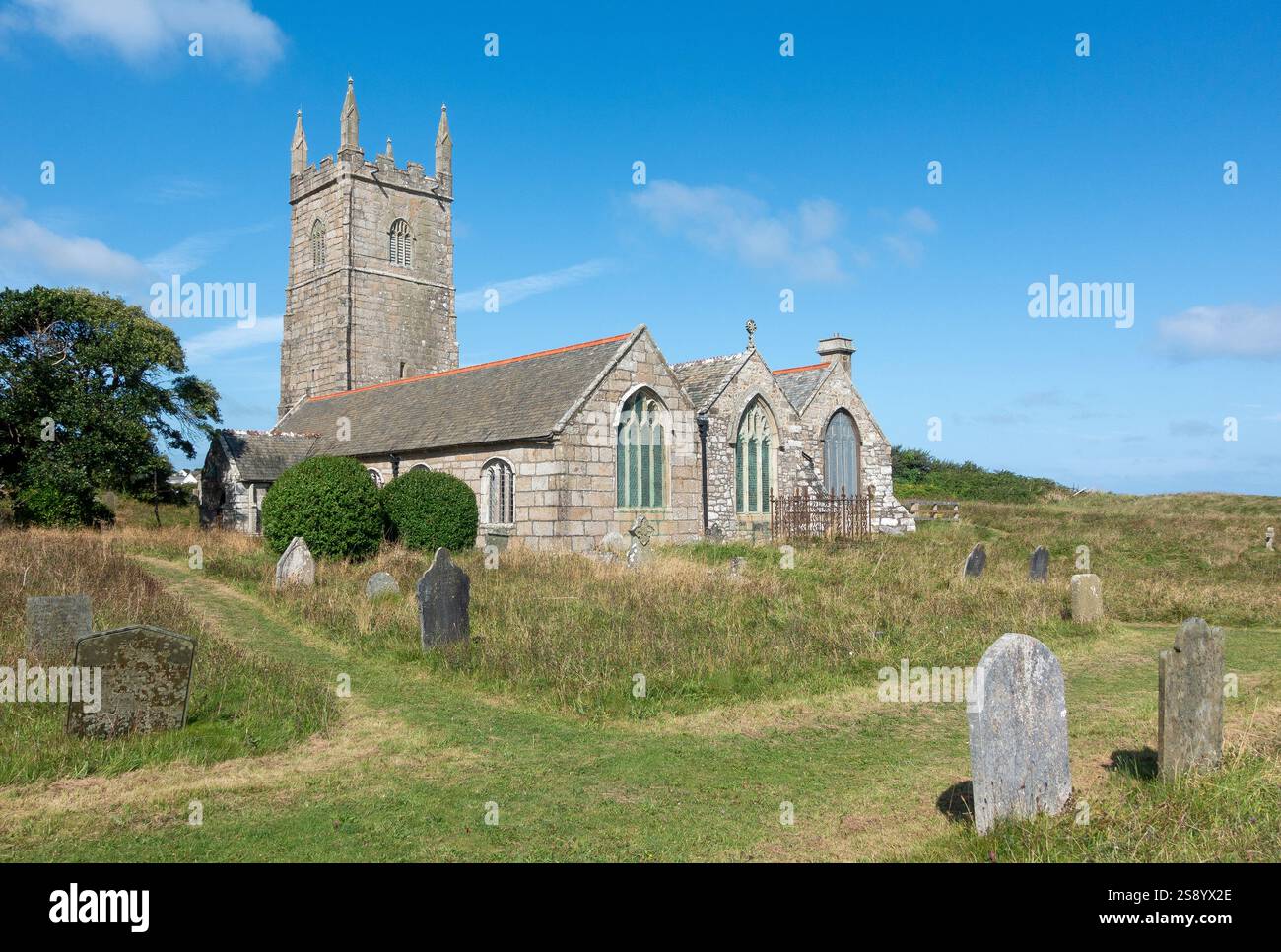 The historic St Uny's Church along the Camino de Santiago pathway the ...