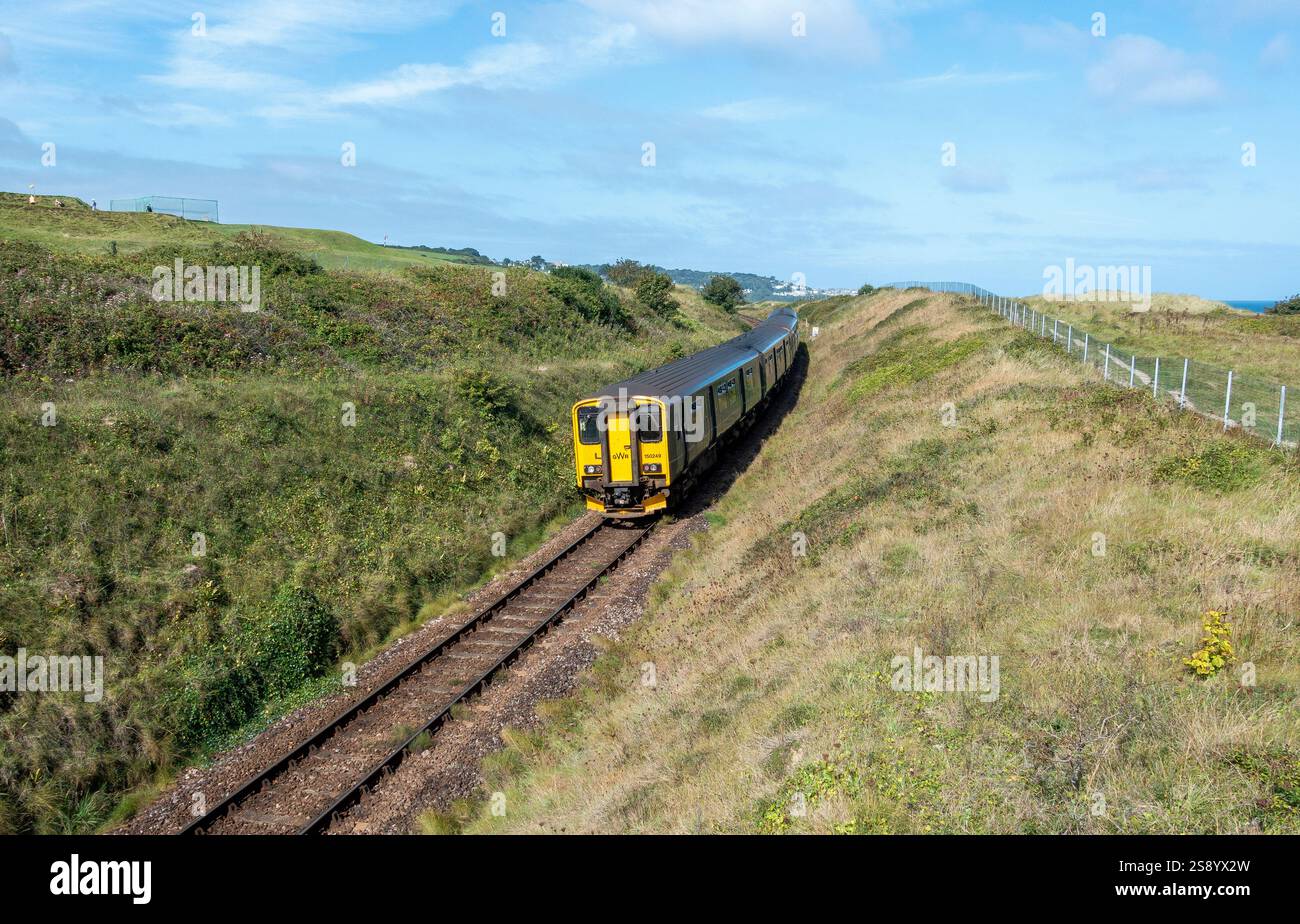 Train GWR train journey along the scenic coastal route from St Ives in ...