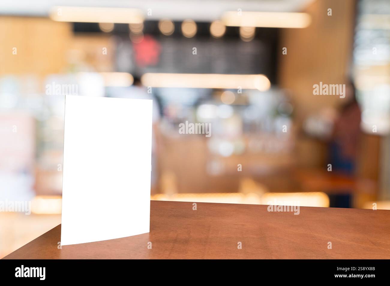 Stand Mock up Menu frame tent card blurred background design key visual ...