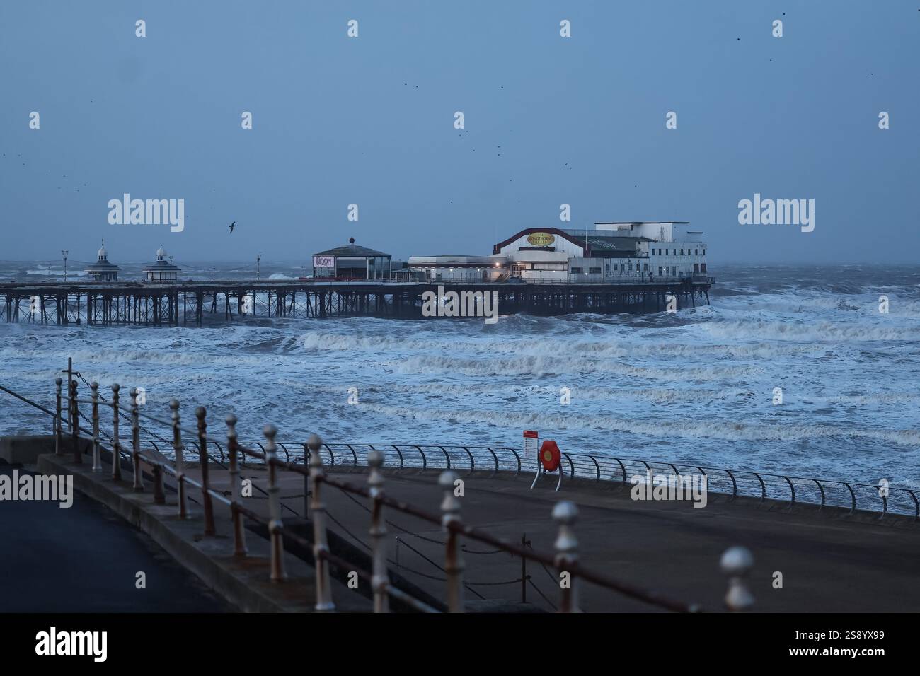Storm Éowyn batters Blackpool Promenade after a Amber warning of wind ...