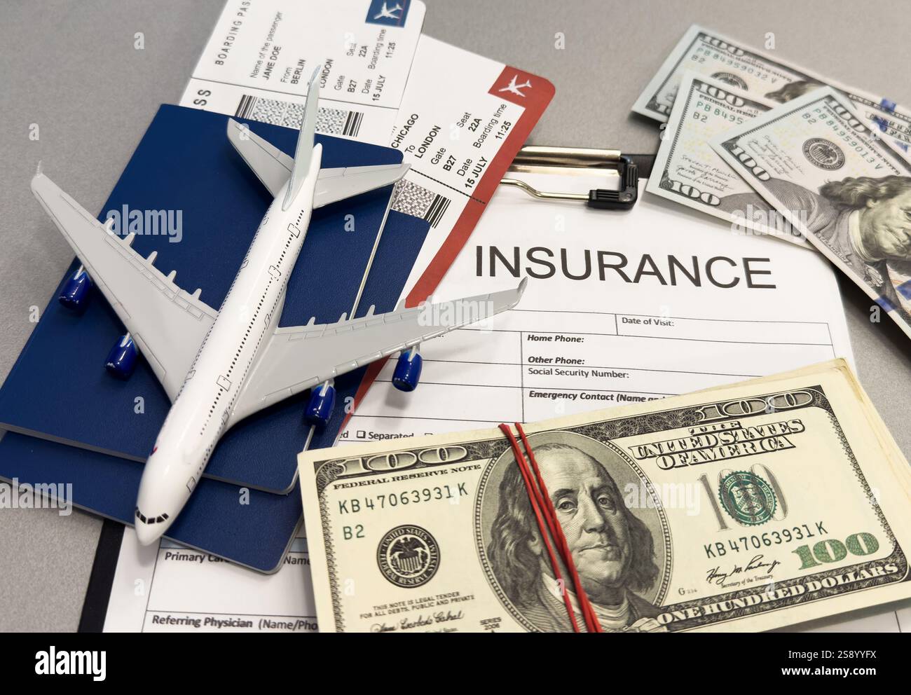 travel agent ticket safe plan trip holiday model insurance money ...