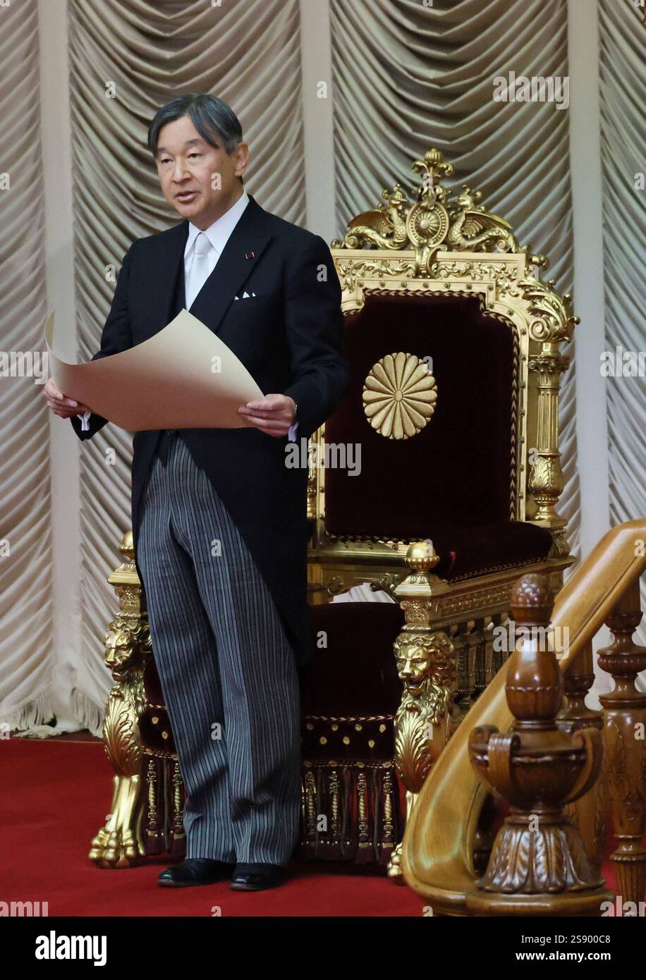Japanese Emperor Naruhito attends an opening ceremony of the regular ...