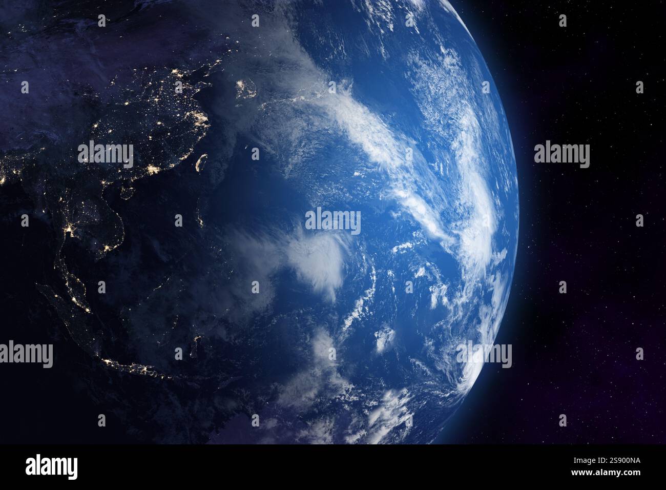 Blue planet Earth. East and Southeast Asia. China, Japan, North Korea ...