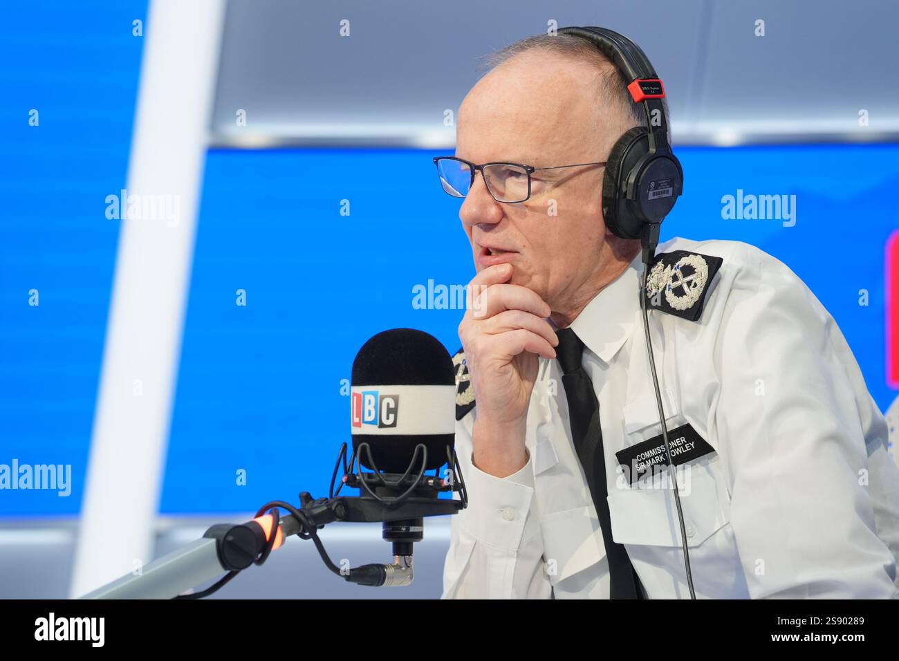 Metropolitan Police Commissioner Sir Mark Rowley takes part in a live ...