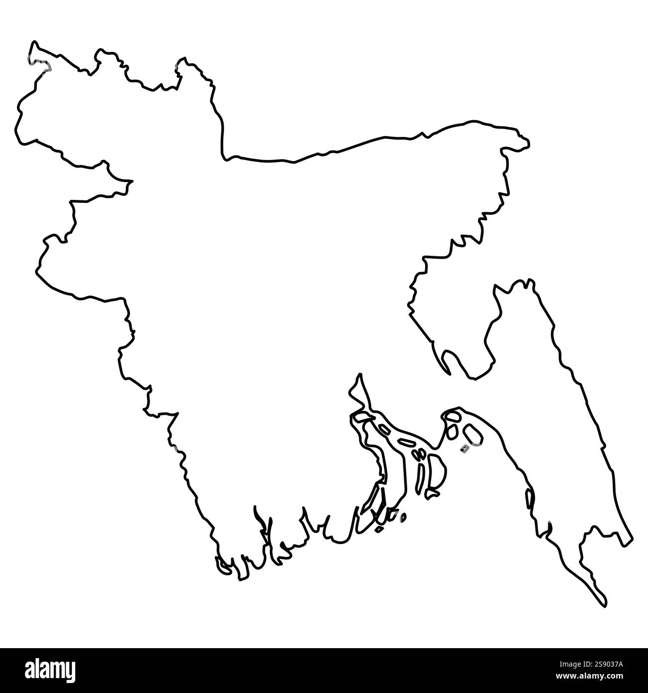 Outline Map of Bangladesh South Asian Country Stock Vector Image & Art ...