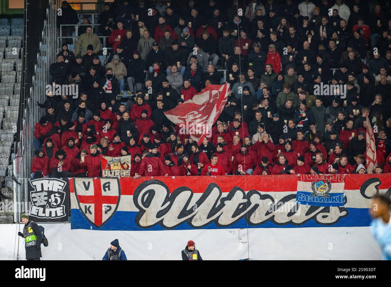 Malmo, Sweden. 23rd, January 2025. Football fans of FC Twente seen in ...