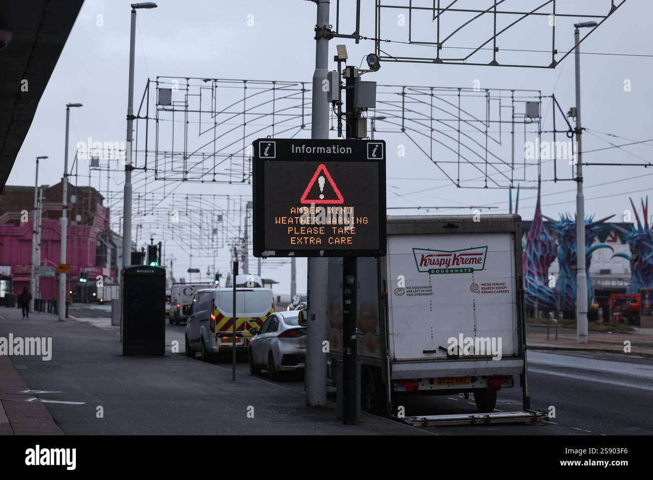 A tourist information board displays a Amber Wind warning as Storm ...