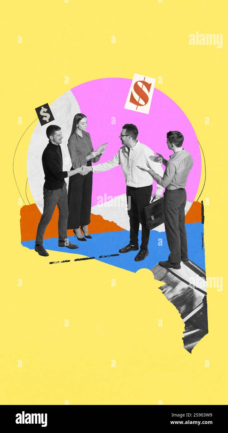 Group of employees presenting ideas and debating strategies for ...