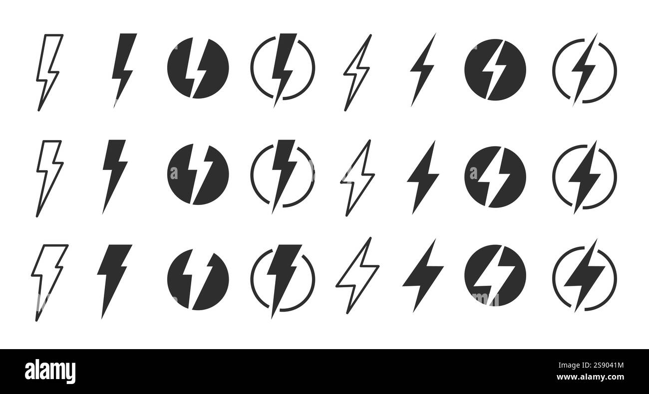 Electric Power Lightning Bolt Icon for Mobile Apps, UI UX Design ...