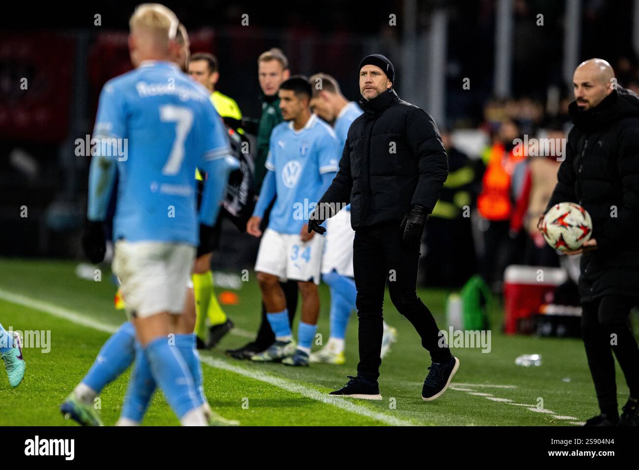 Malmo, Sweden. 23rd, January 2025. Head coach Henrik Rydstrom of Malmo ...