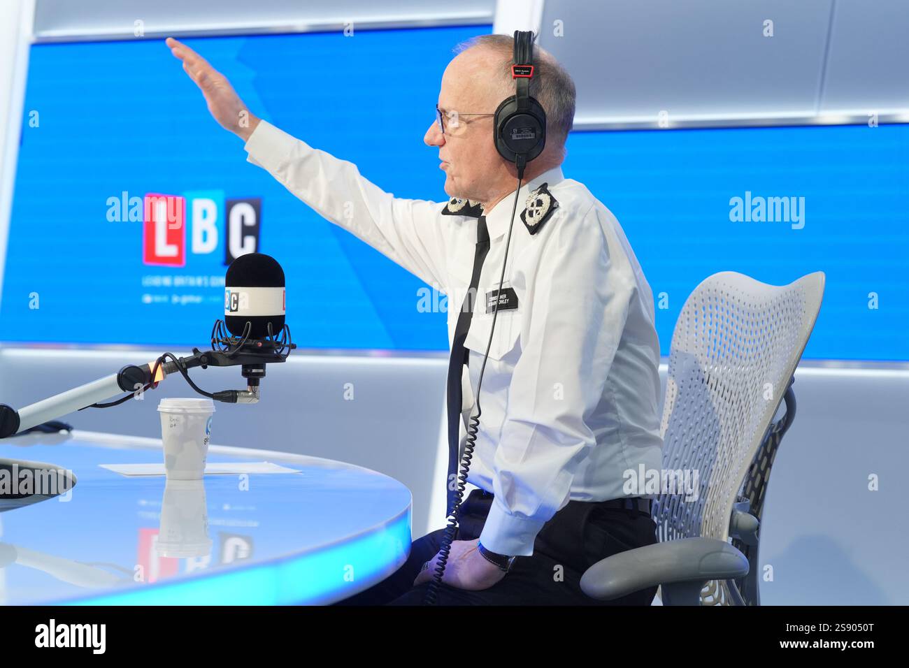 Metropolitan Police Commissioner Sir Mark Rowley takes part in a live ...