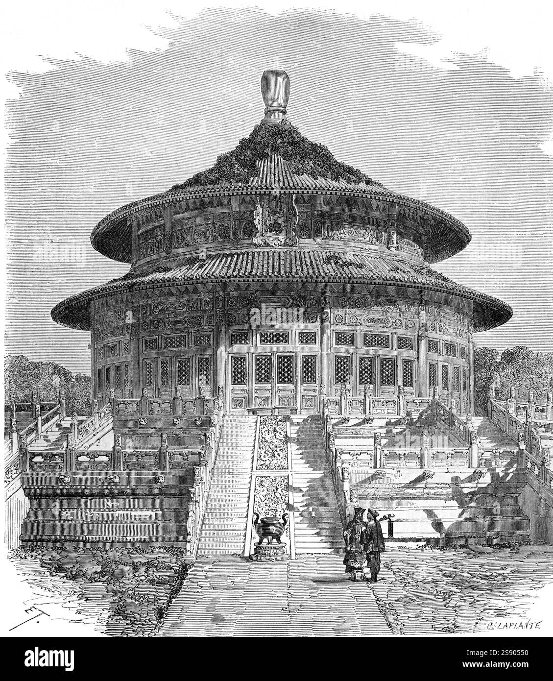 Circular or Round 'Hall of Prayer for Good Harvests' part of the Temple ...