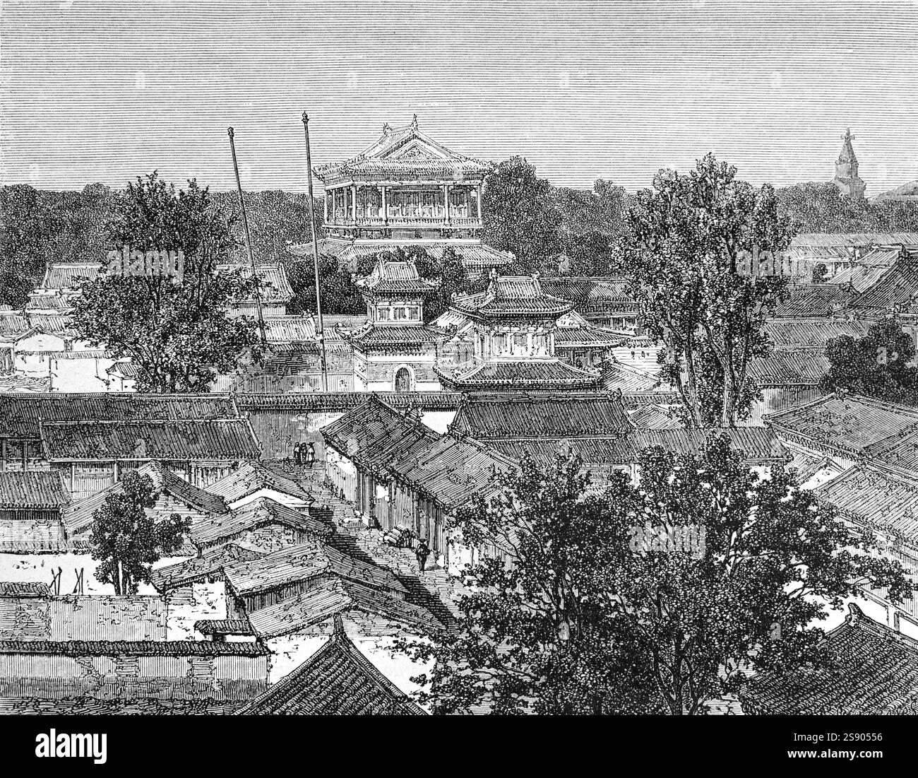 View over the Imperial Pagoda and Temple Complex Kwang-Min-Tien in ...