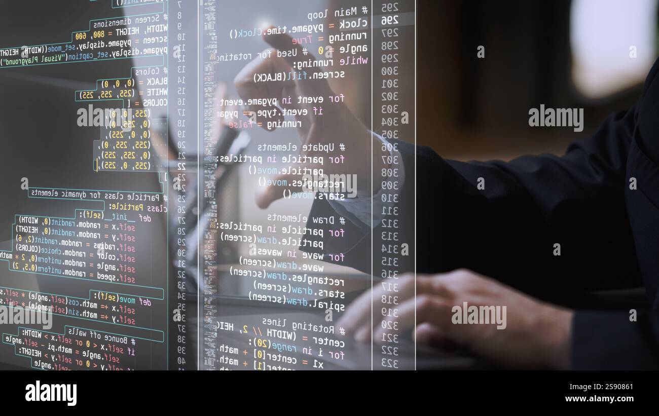 Interactive virtual workspace with fictional digital elements, emphasizing adaptability and ...