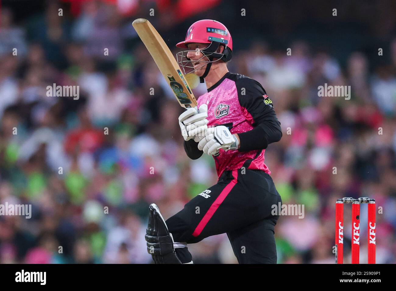 Jordan Silk of the Sixers bats during the BBL Challenger Final match ...