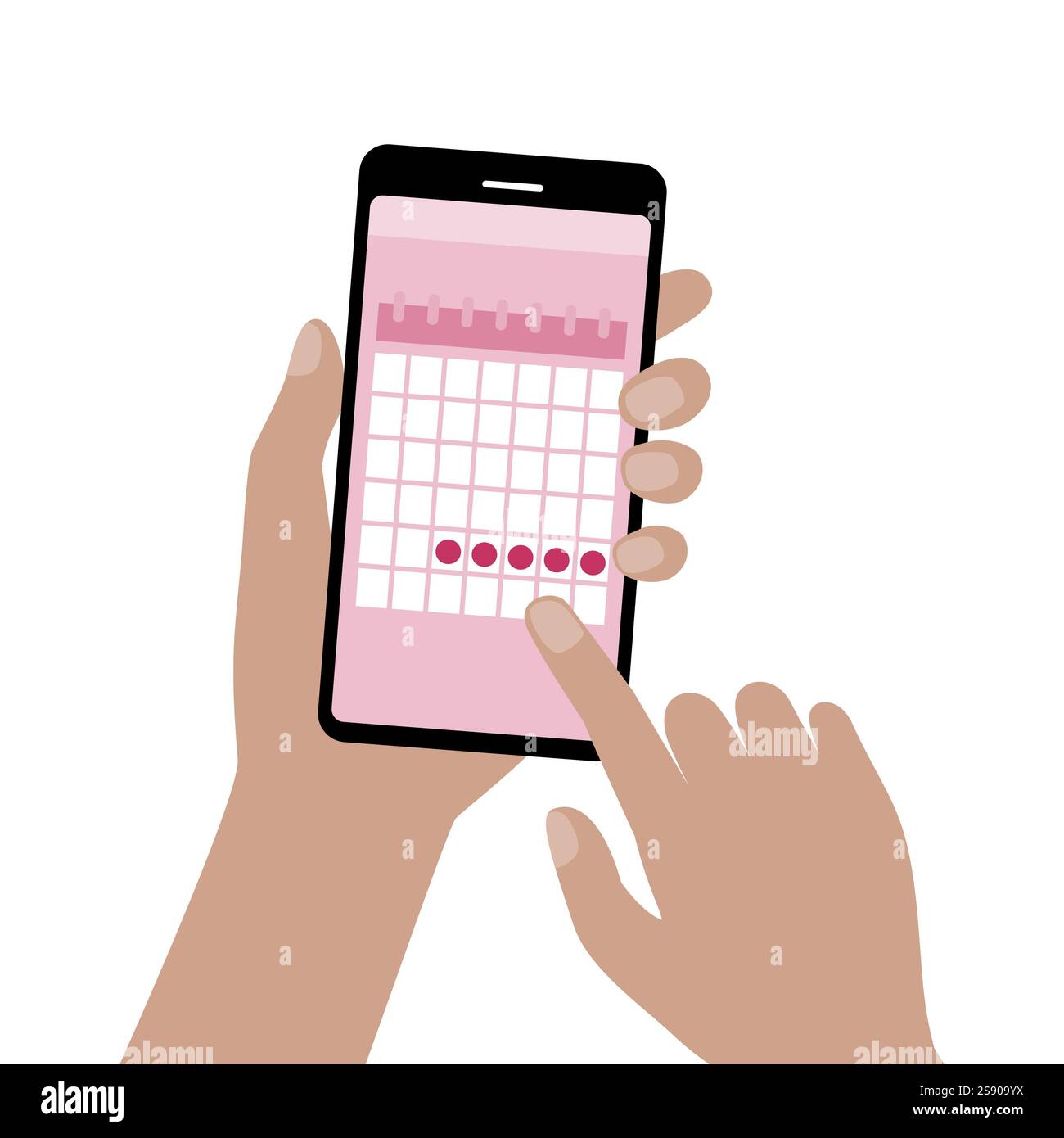 Digital menstrual calendar, using phone app to keep track of menstrual ...