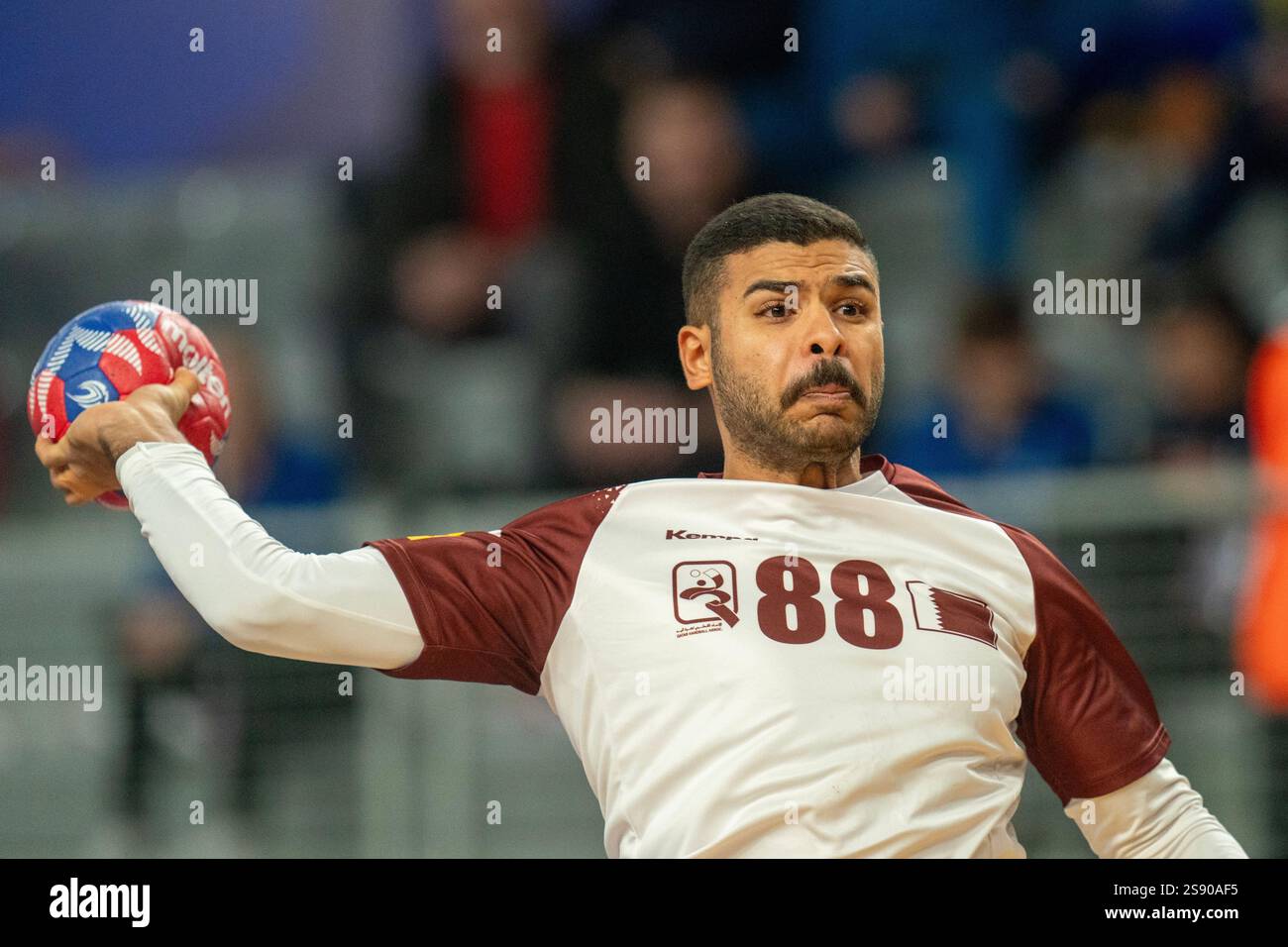 VARAZDIN, CROATIA - JANUARY 23: Moustafa Heiba of Qatar during the ...
