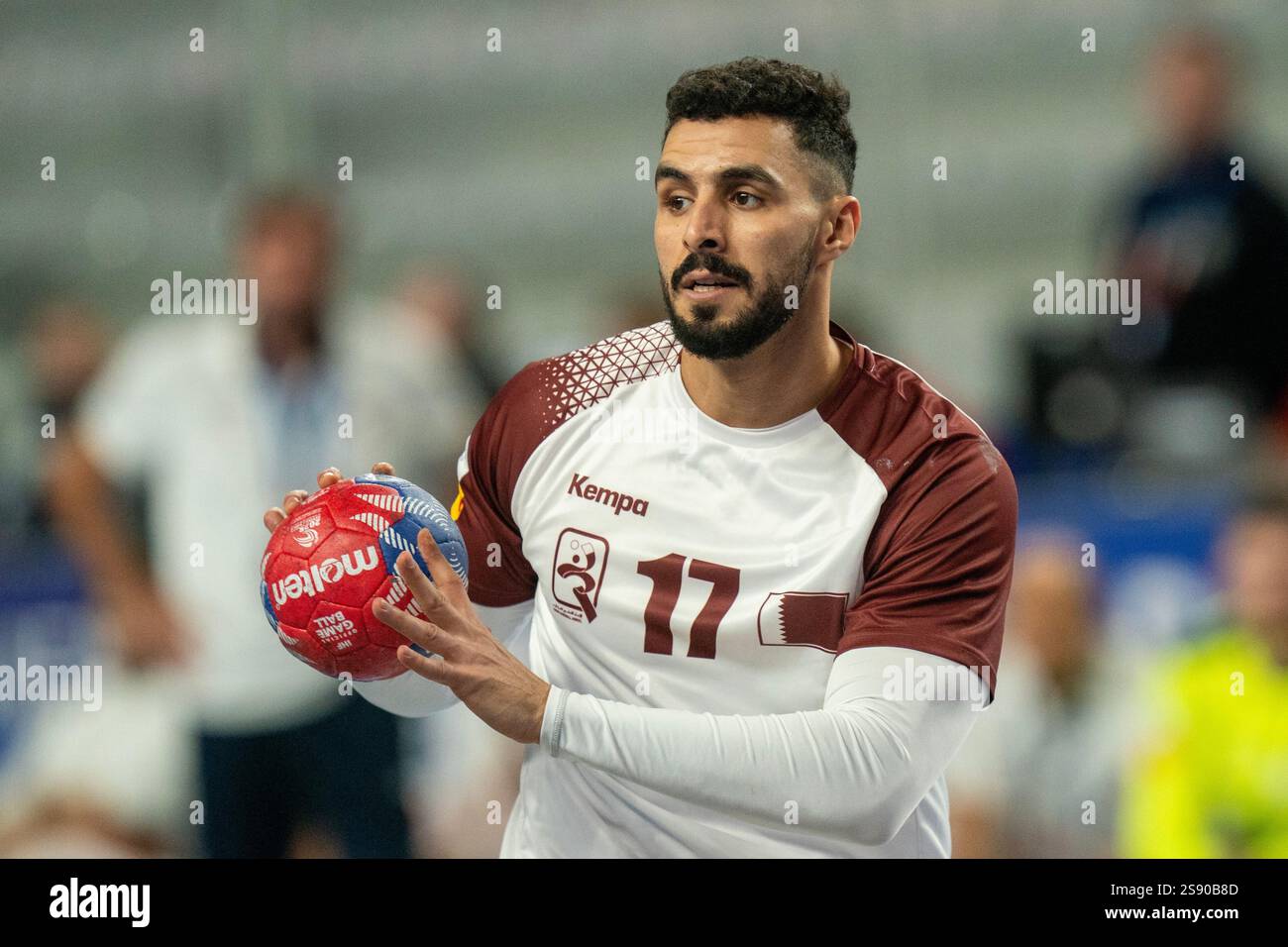 VARAZDIN, CROATIA - JANUARY 23: Amir Nowraddine Denguir of Qatar during ...
