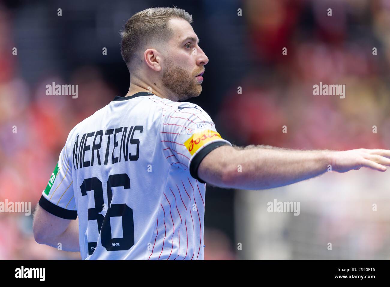 Herning, Denmark. 23rd, January 2025. Lukas Mertens (36) of Germany ...