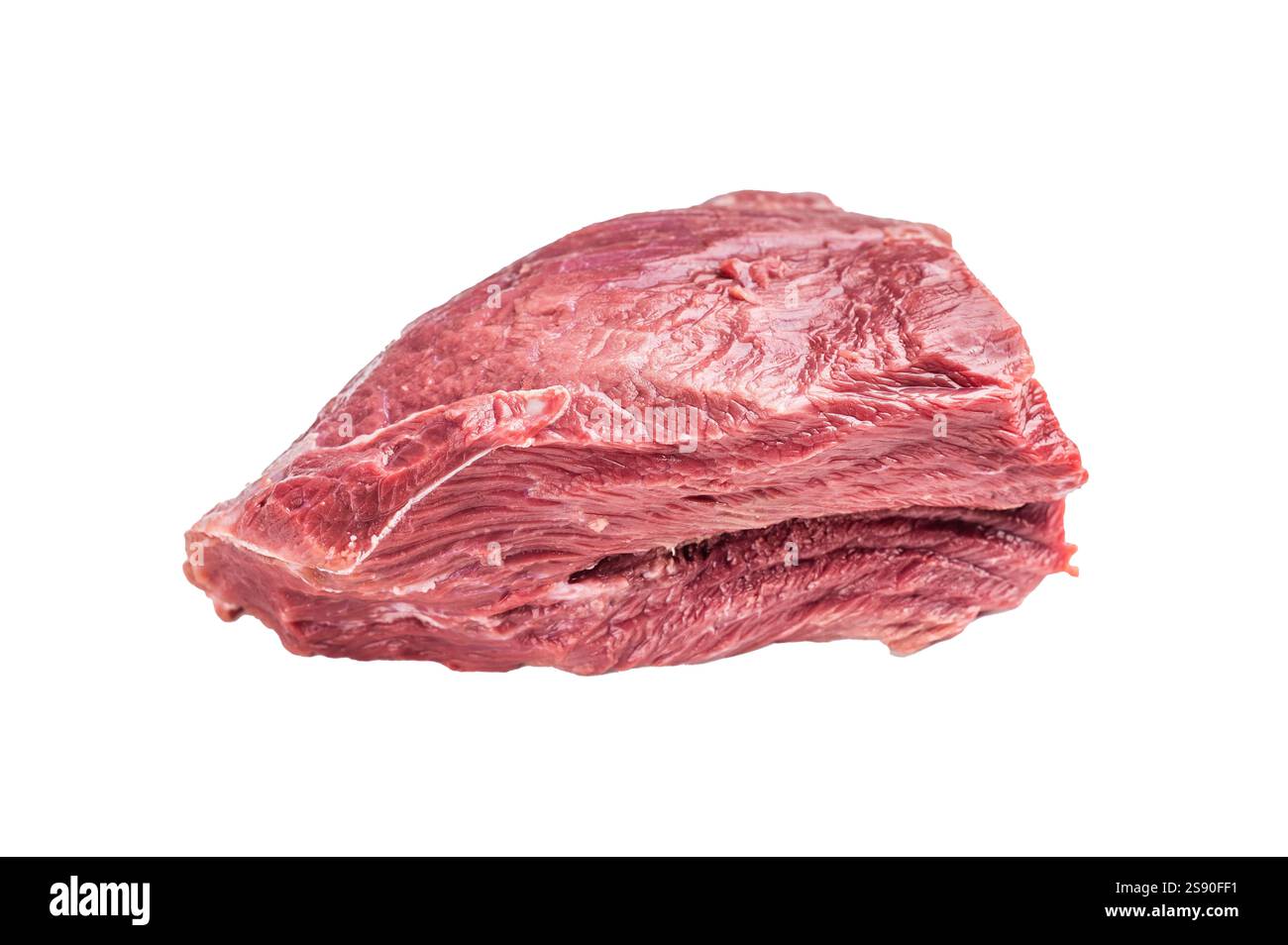 Raw Ostrich meat, fresh Game Meat isolated on white background. top ...