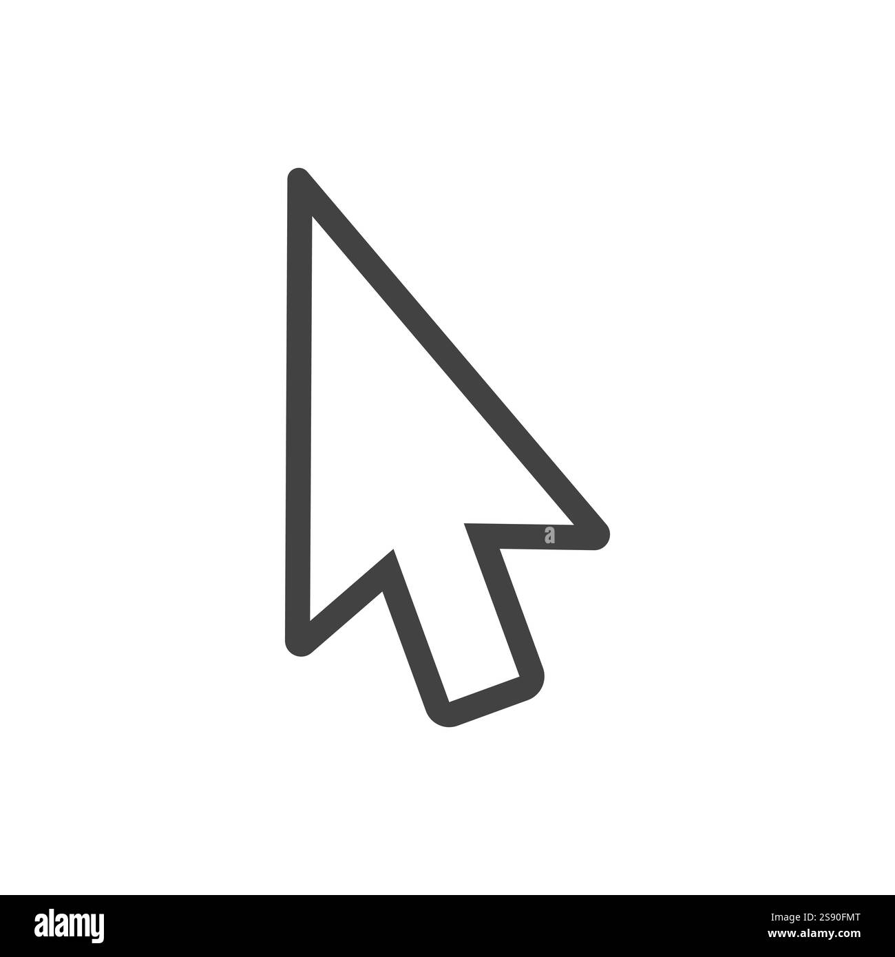 line icon mouse click pointer isolated on white background Stock Vector ...