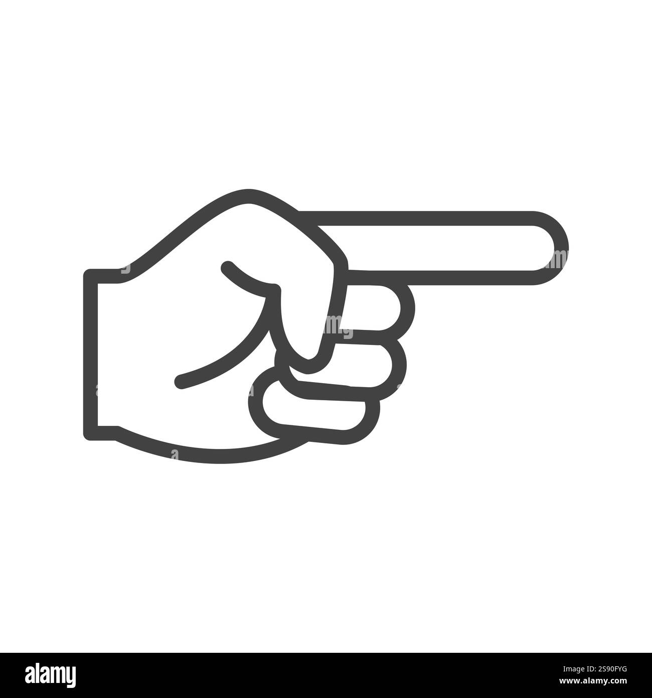 line icon hand pointer isolated on white backgrond Stock Vector Image ...