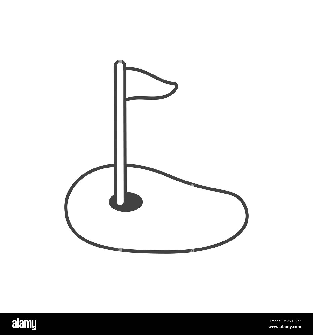 line icon golf course isolated on white background Stock Vector Image ...