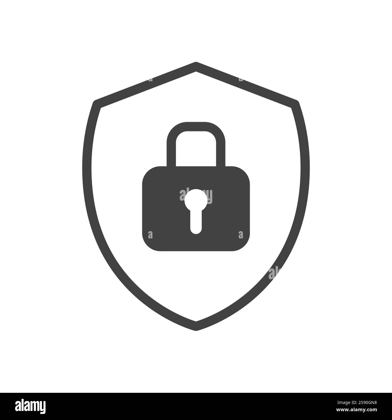 Padlock sign on shield Stock Vector Images - Alamy
