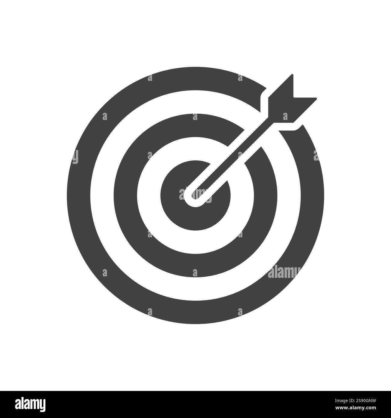 target bullseye with arrow icon flat design vector illustration Stock ...