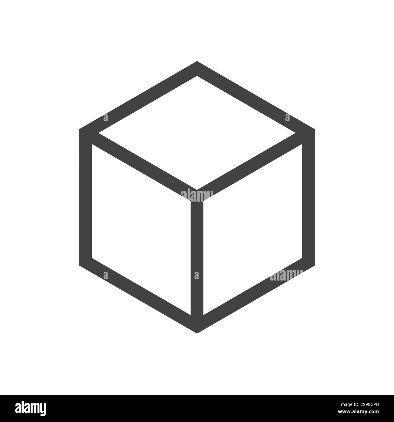 line icon cube isolated on white background Stock Vector Image & Art ...