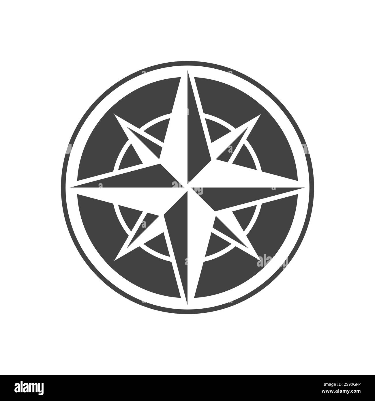 circle compass icon flat vector on white background Stock Vector Image ...