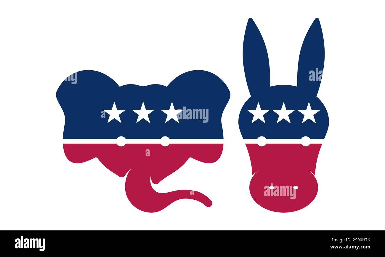 American political parties vector flat isolated on white background ...