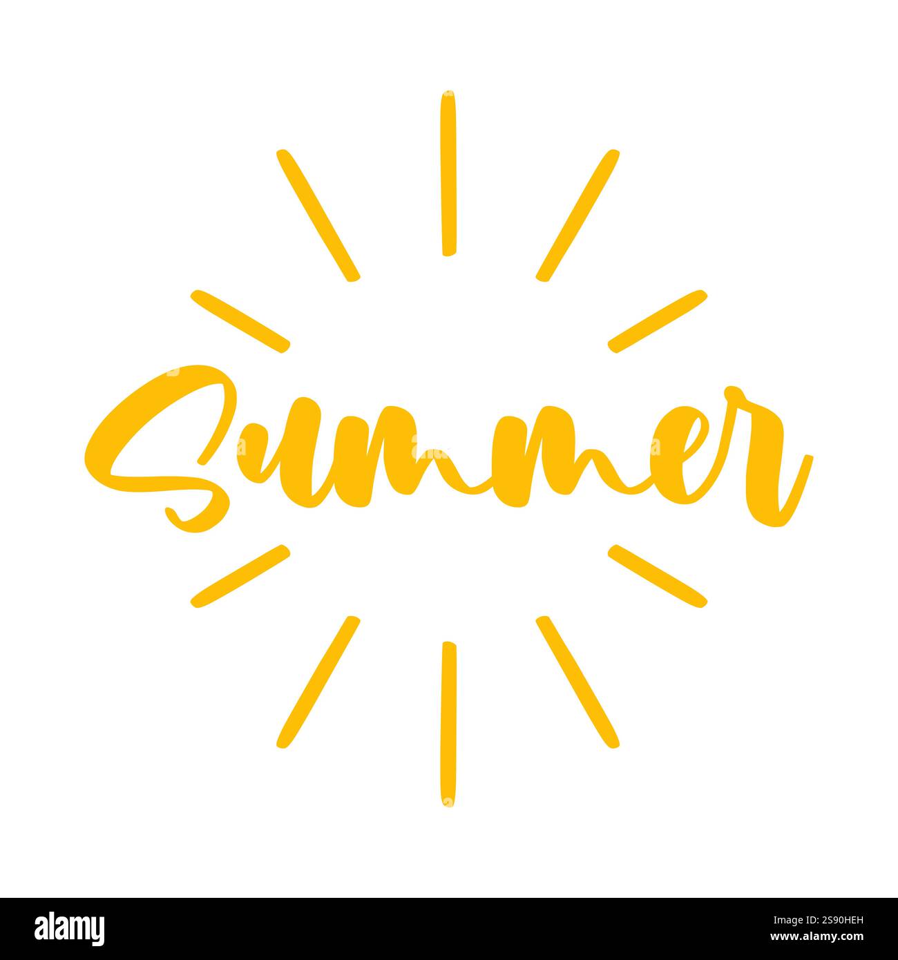 summer handwriting logo design vector illustration Stock Vector Image ...