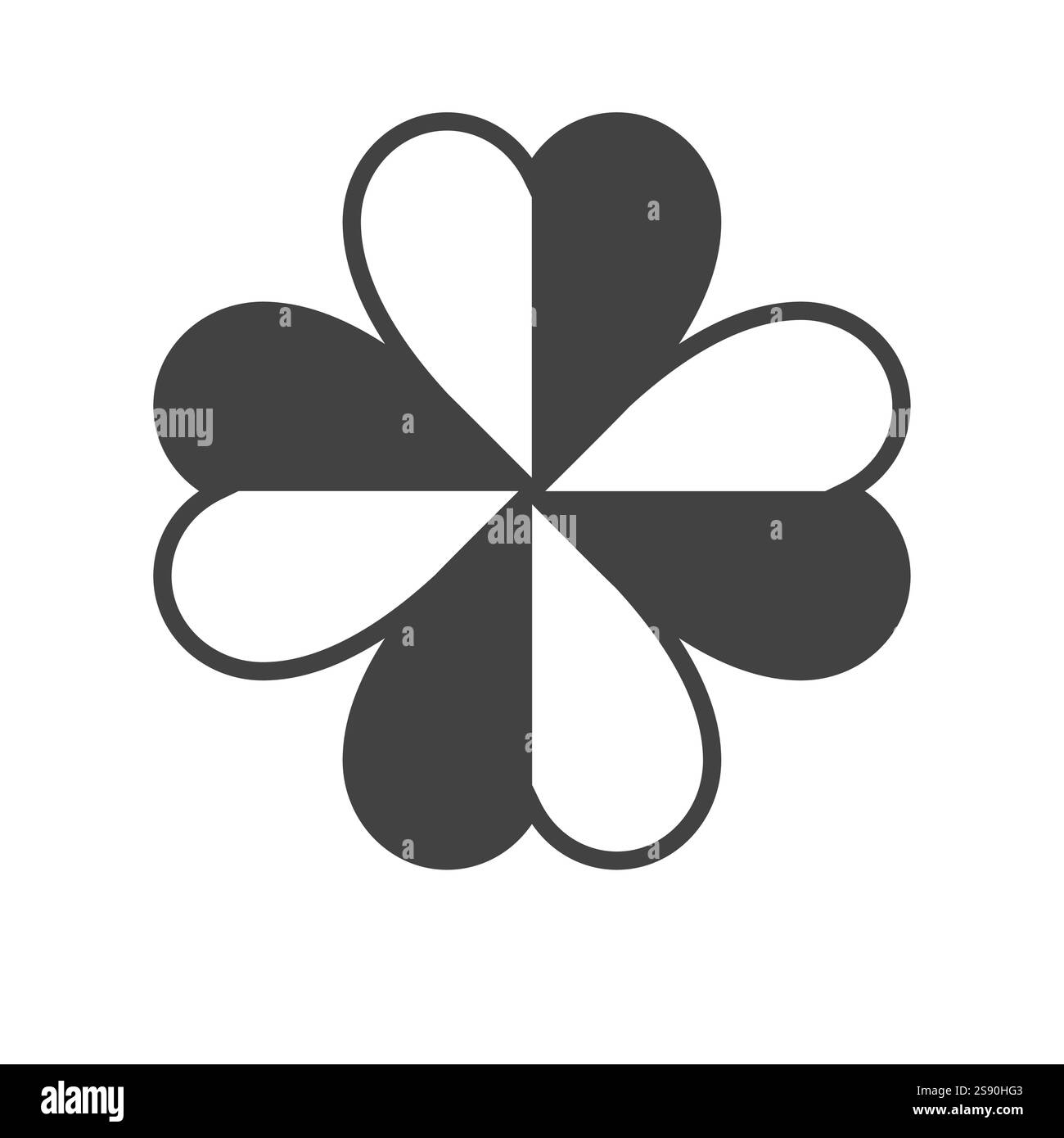 four leaf luck symbol isolated on white background Stock Vector Image ...