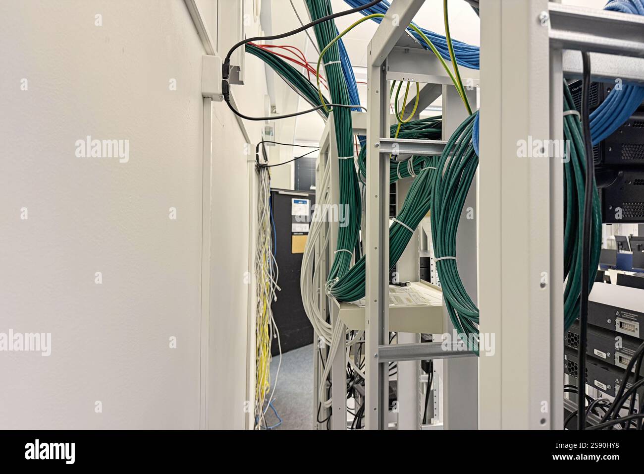 Fiber optic and hub in server room, computer technology Stock Photo - Alamy