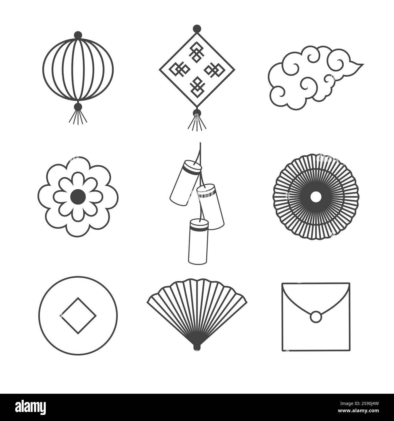 Line art lantern logo Cut Out Stock Images & Pictures - Alamy