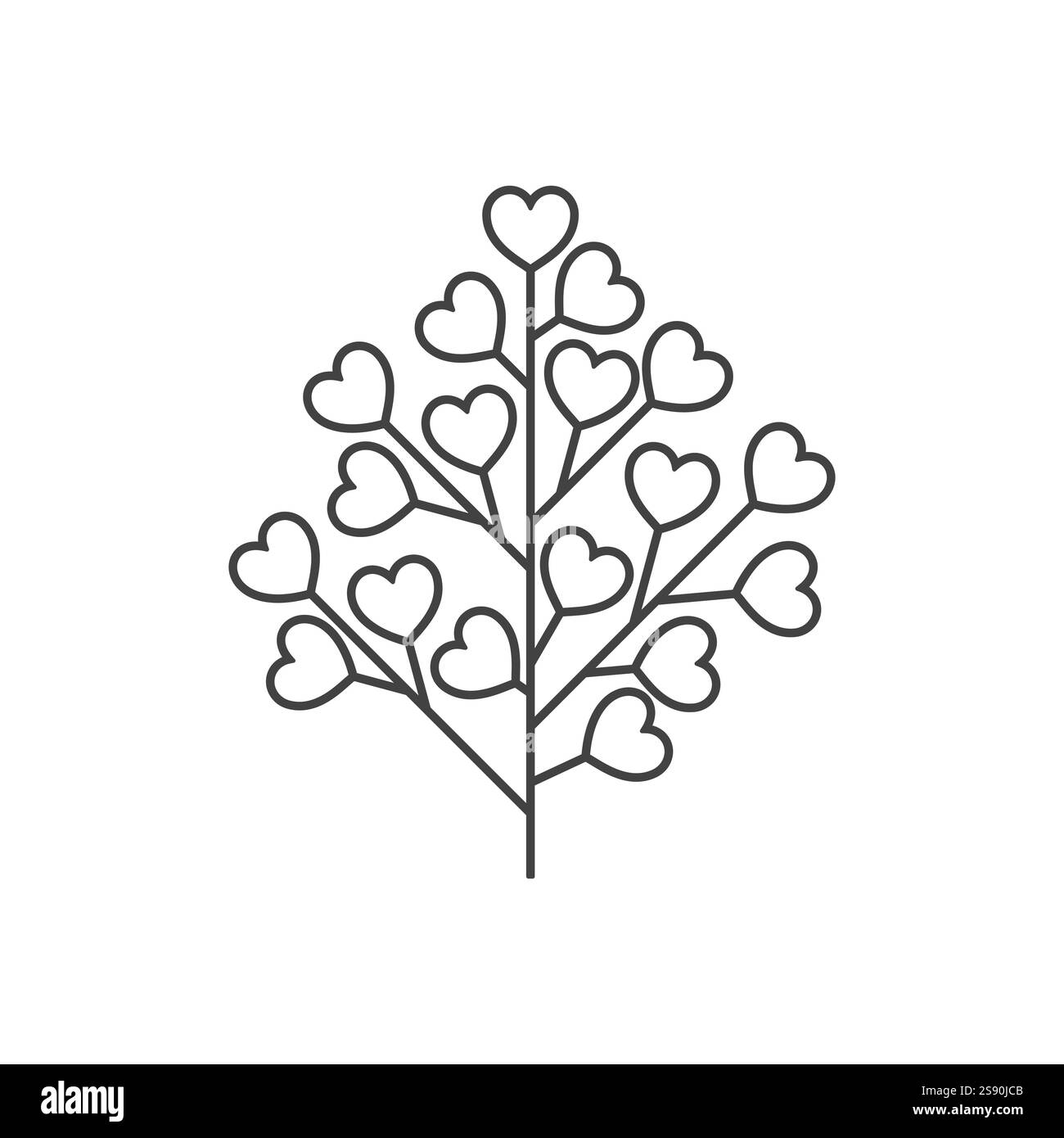 line icon heart tree flat vector illustration Stock Vector Image & Art ...
