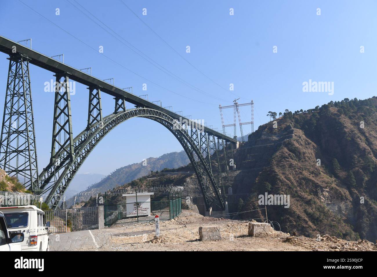 January 24, 2025, Reasi, Jammu And Kashmir, India: A view of the Chenab ...
